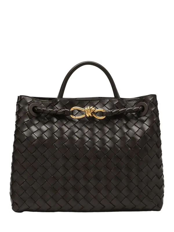 Bottega Veneta Andiamo Medium Bag In Intrecciato Leather - Brown