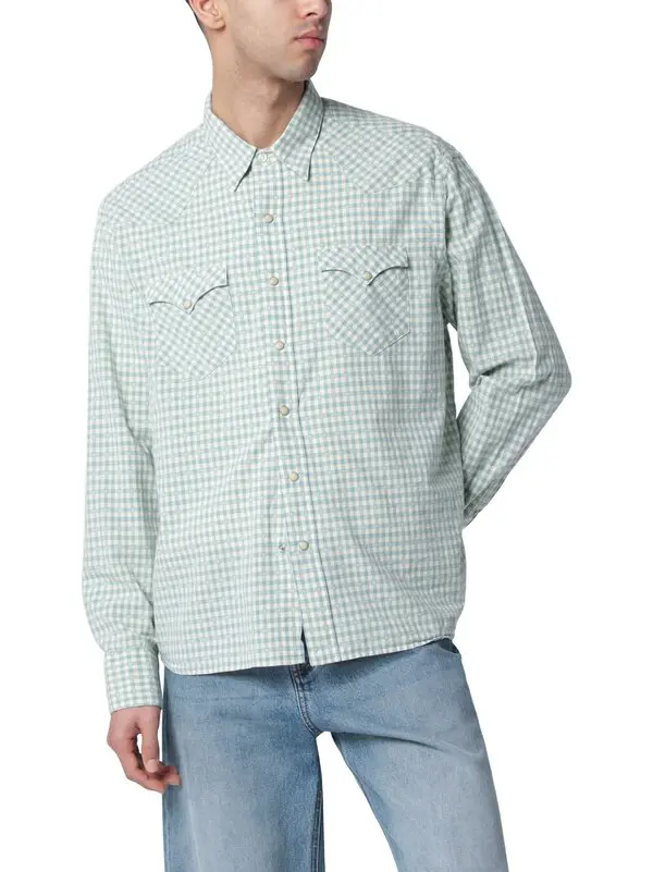 Polo Ralph Lauren White/ Classic-fit Madras Western Shirt - Green