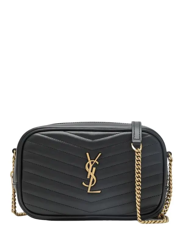 Saint Laurent Lou Mini Quilted Leather Bag - Black