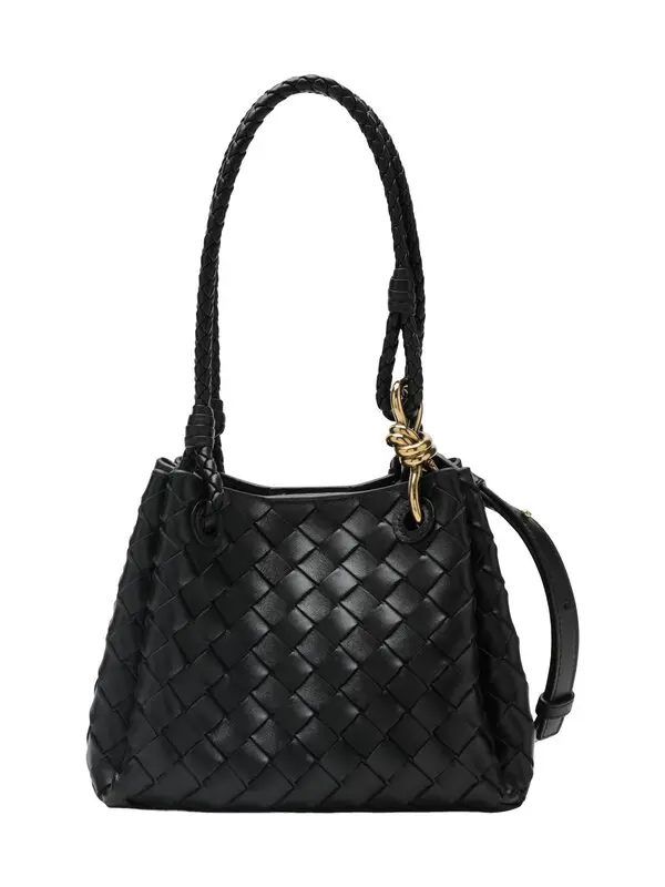 Bottega Veneta Small Leather Shoulder Bag - Black
