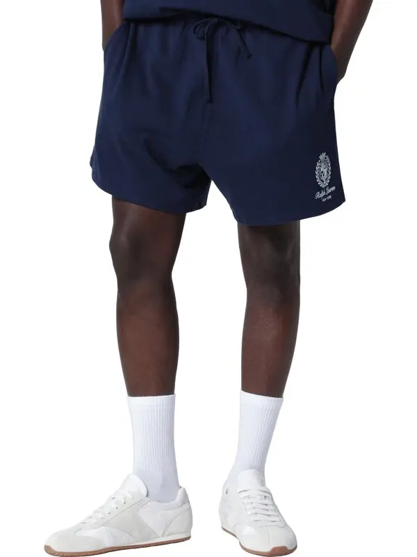 Polo Ralph Lauren Cotton Shorts With Graphic Logo - Blue