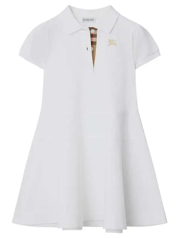 Burberry Cotton Piqué Polo Dress - White