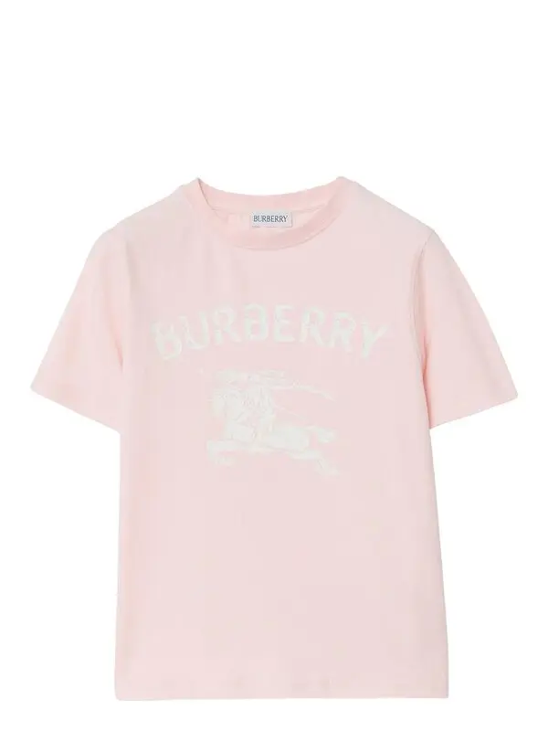 Burberry Stretch Cotton T-shirt With Ekd - Pink