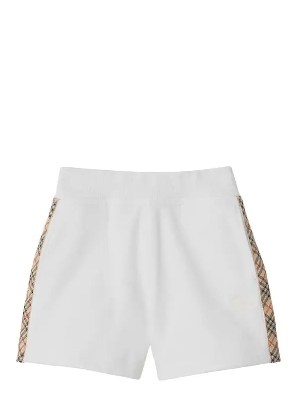 Burberry Shorts With Check Trims - White