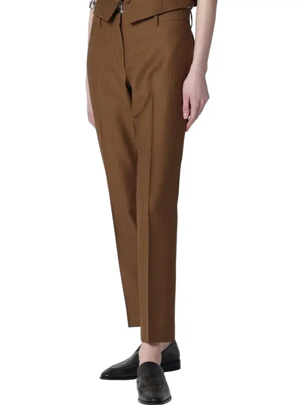 Burberry Wool And Mohair Trousers - Brown