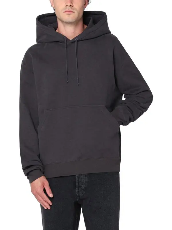 Saint Laurent Logo Hoodie - Grey