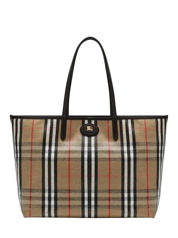 Burberry Highlands Check Pattern Tote Bag - Beige