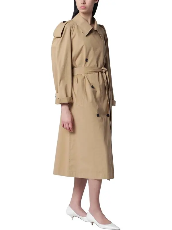 THE ROW Double-breasted Cotton-cashmere Trench - Beige