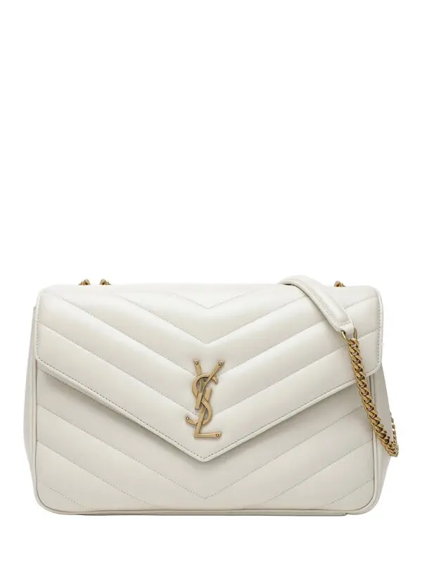 Saint Laurent Loulou Large Shoulder Bag - Beige