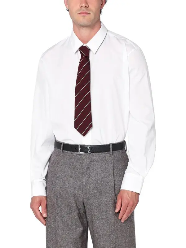 Saint Laurent Cassandre Shirt In Cotton - White