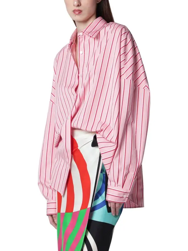 Dries Van Noten Striped Oversized Shirt - Pink