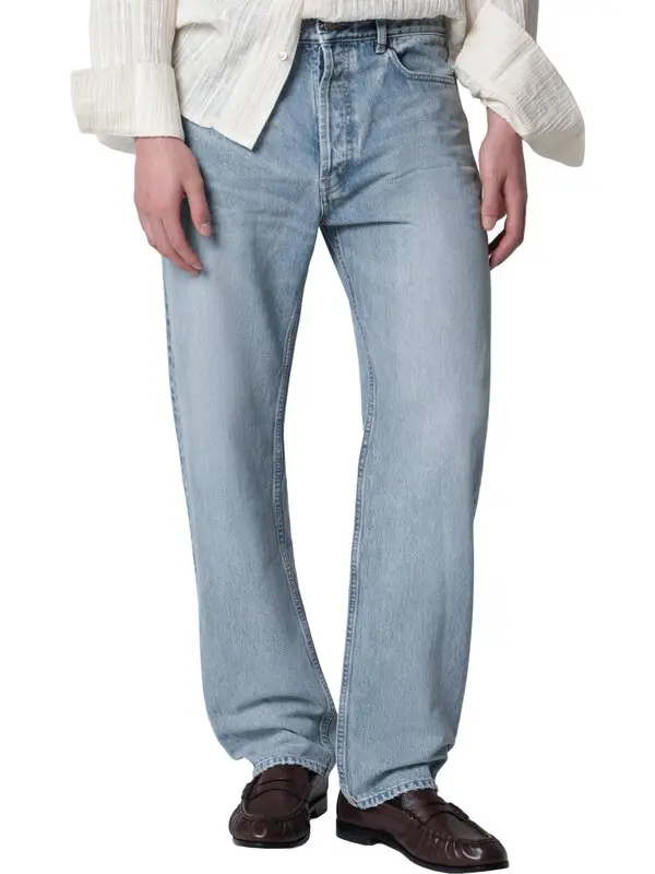 Saint Laurent Mick Long Jeans In South Denim - Blue