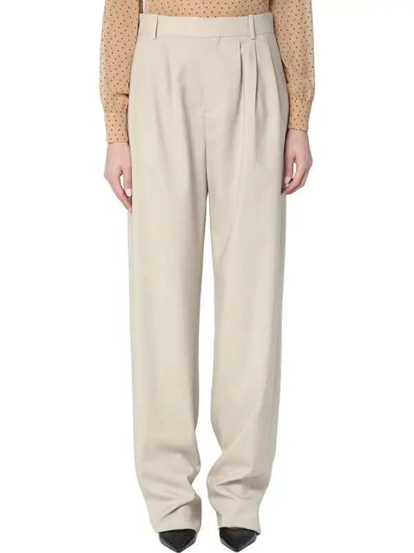 Saint Laurent Wool Trousers - Beige