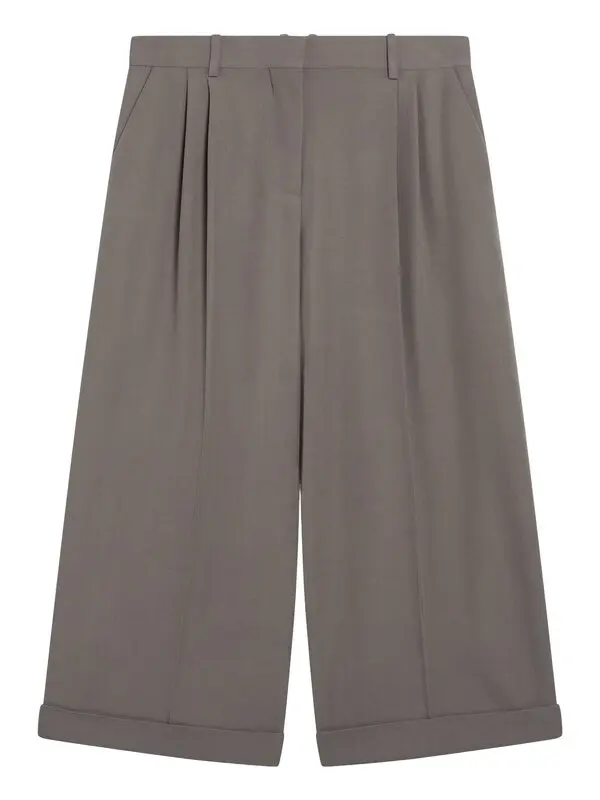 THE ROW Dust Cropped Wool Trousers - Grey