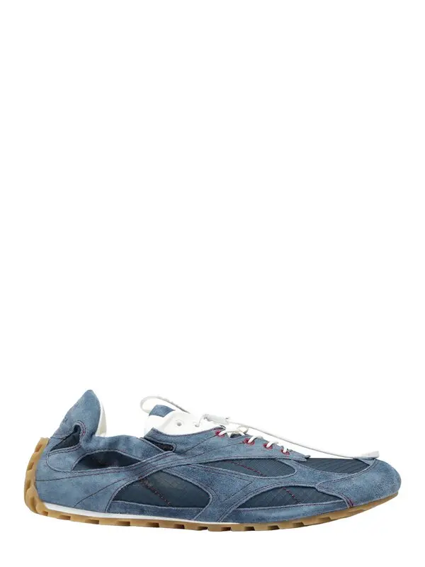 Bottega Veneta Orbit Flash Suede And Nylon Sneakers - Blue