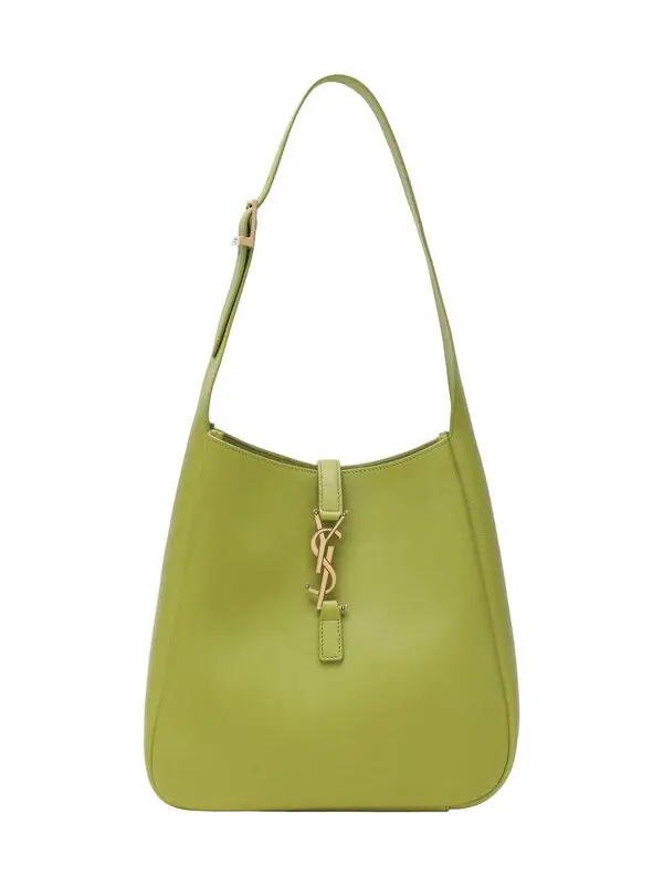 Saint Laurent Le 5 À 7 Micro Bag In Grained Leather - Green