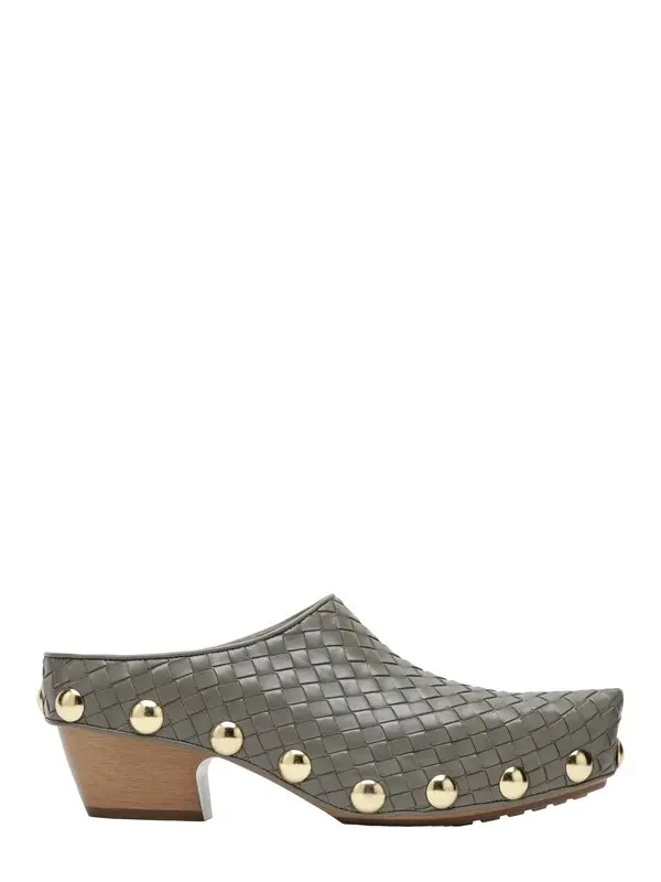 Bottega Veneta Gondola Intrecciato Leather Clogs - Green