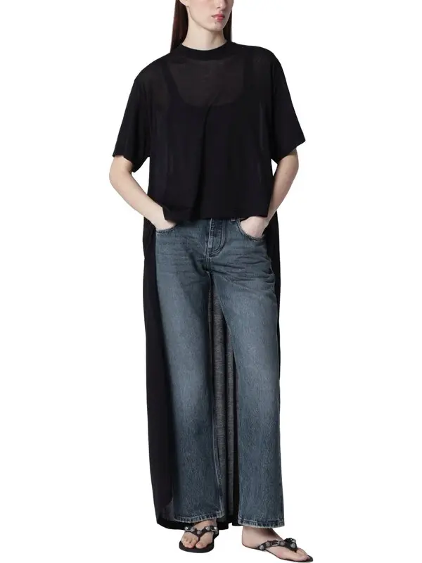 Balenciaga Maxi Train Cotton Jersey T-shirt - Black