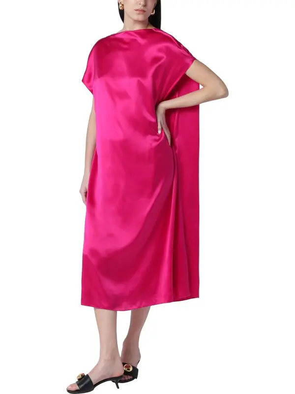 Dries Van Noten Silk Satin Midi Dress - Pink