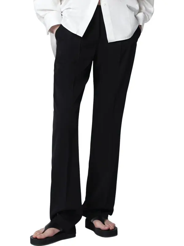 Balenciaga Slim Tailored Trousers In Stretch Wool Twill - Black