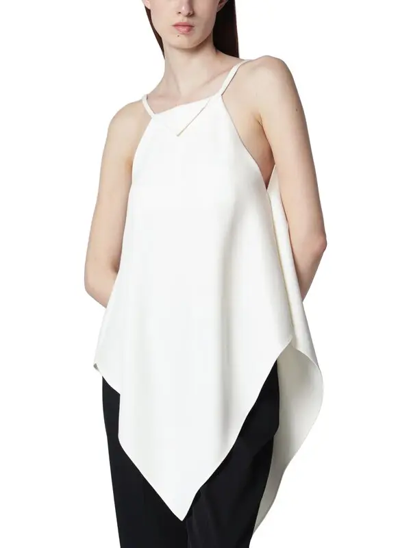Balenciaga Scarf-inspired Wool And Silk Crêpe Top - White