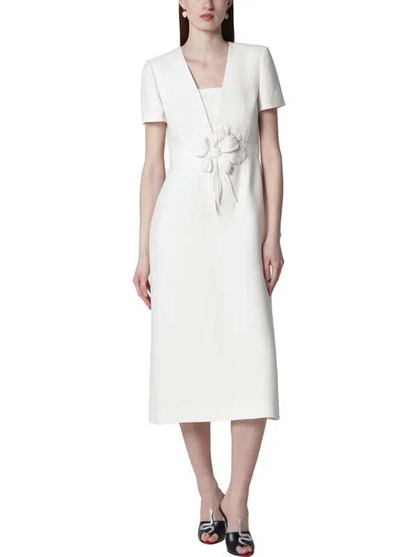 Valentino Garavani Embroidered Crepe Evening Dress - White