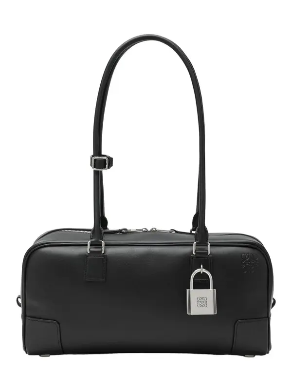 Loewe Amazona 31 Cropped Bag In Shiny Leather - Black