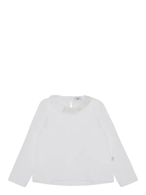 IL GUFO Jersey With Ruffle Collar - White