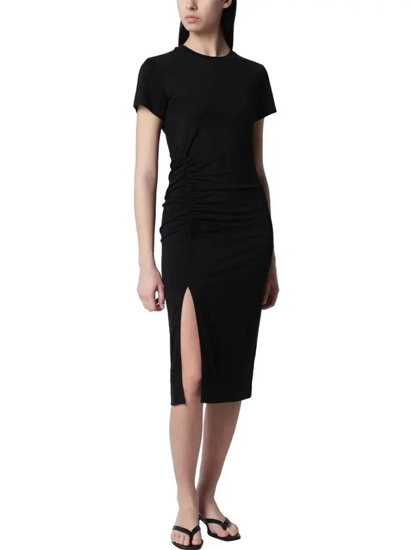ANINE BING Vida Midi Dress In Stretch Jersey - Black