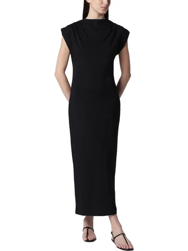 ANINE BING Alix Cotton-blend Dress - Black