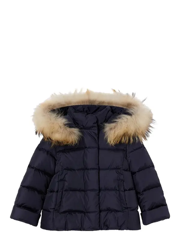 IL GUFO Nylon Hooded Down Jacket - Blue