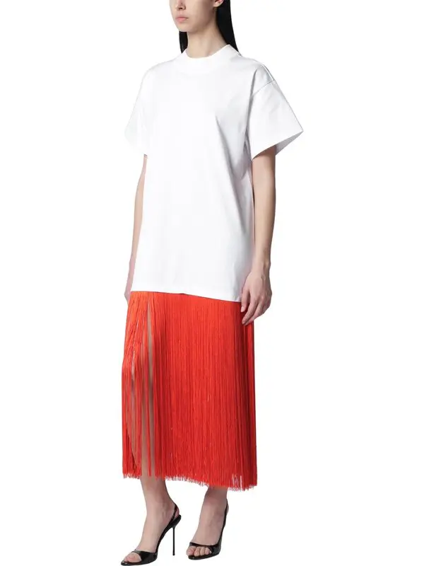 Alaïa Fringed Cotton Jersey T-shirt - White