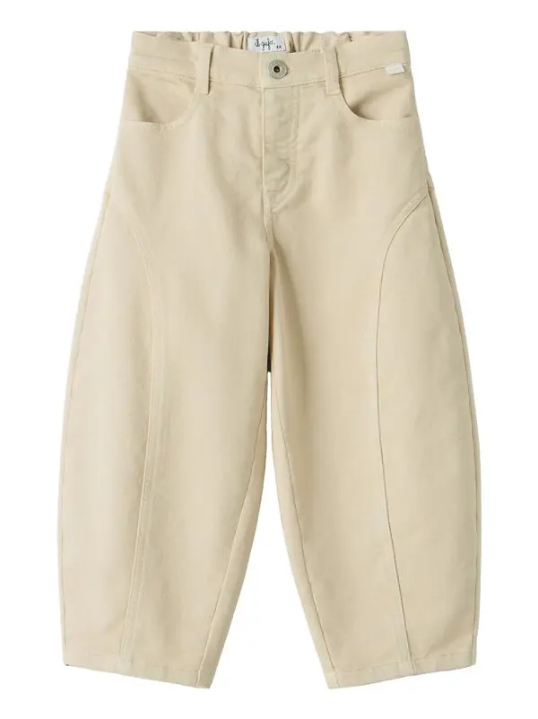 IL GUFO Stretch Gabardine Carrot Pants - Beige