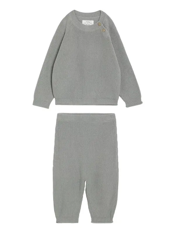 TEDDY & MINOU Two-piece Cotton Blend Set - Green
