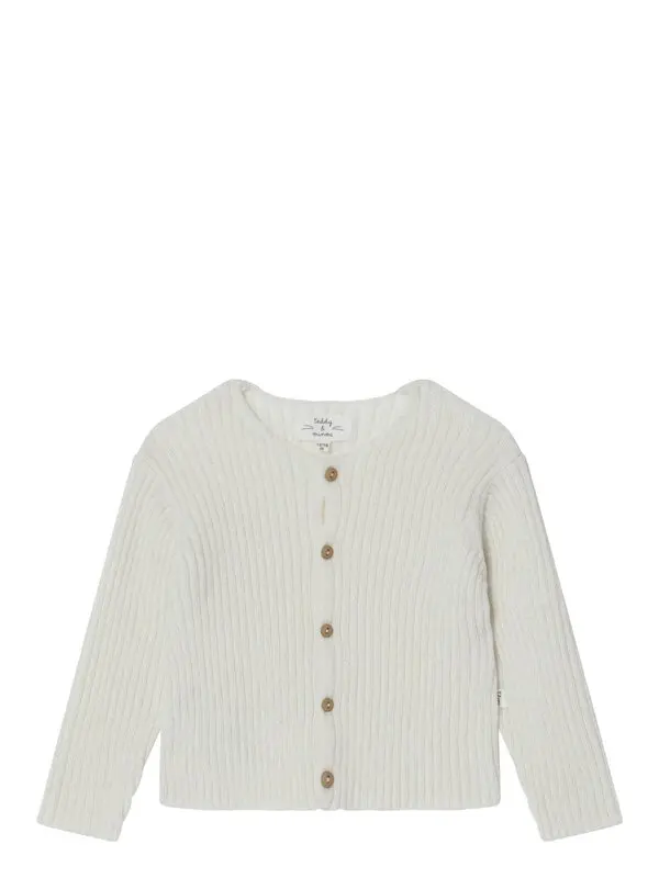 TEDDY & MINOU Wool-blend Cardigan - White