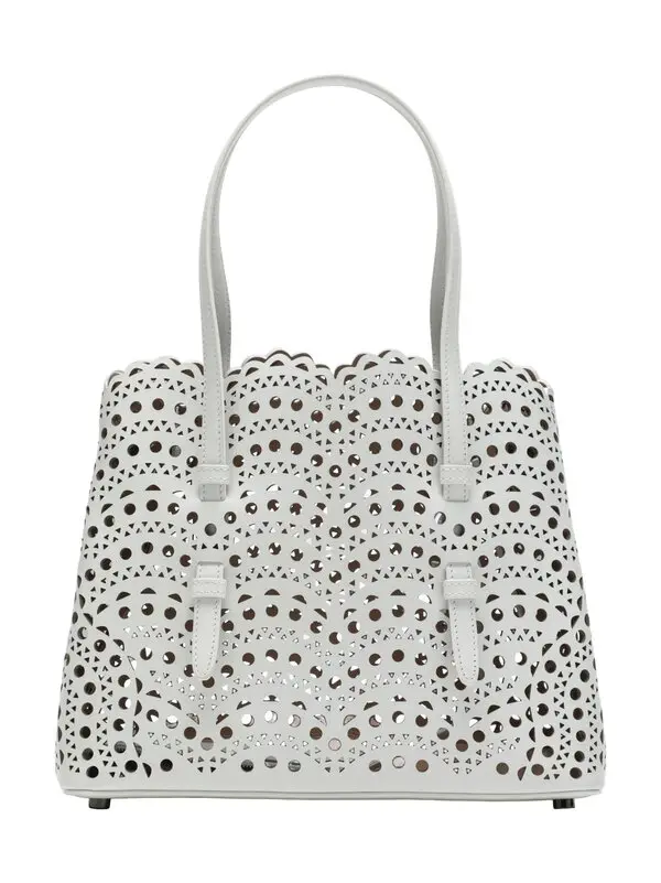 Alaïa Mina 25 Vienne Calfskin Leather Bag - White