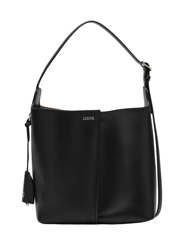 Loewe Medium Bilbao Bucket Bag In Calfskin Leather - Black