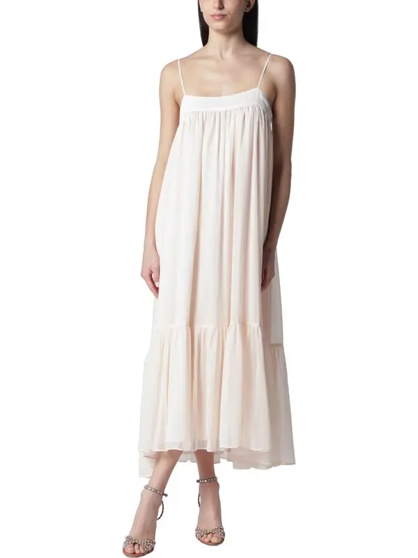 ROTATE BY BIRGER CHRISTENSEN Light Chiffon Flared Dress - Pink