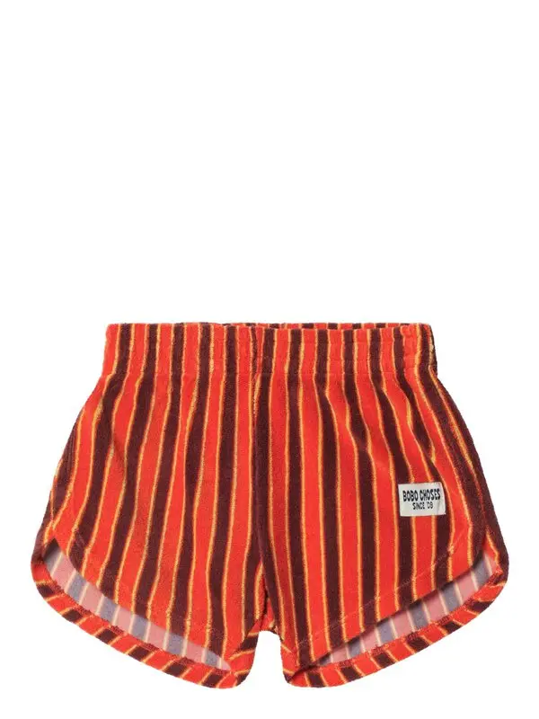 BOBO CHOSES Striped Terry Shorts - Orange