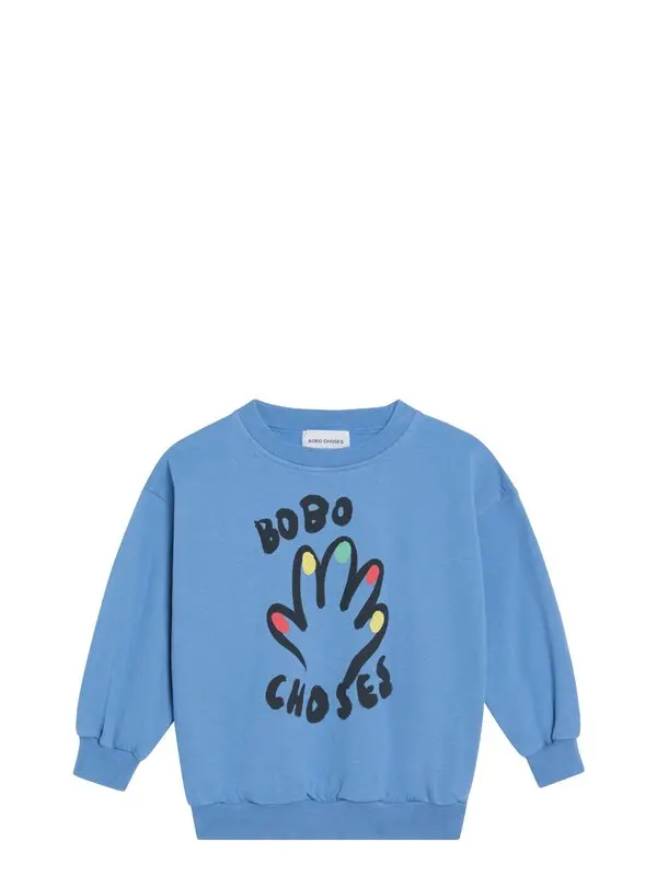 BOBO CHOSES Crew Neck Sweatshirt With Logo - Blue