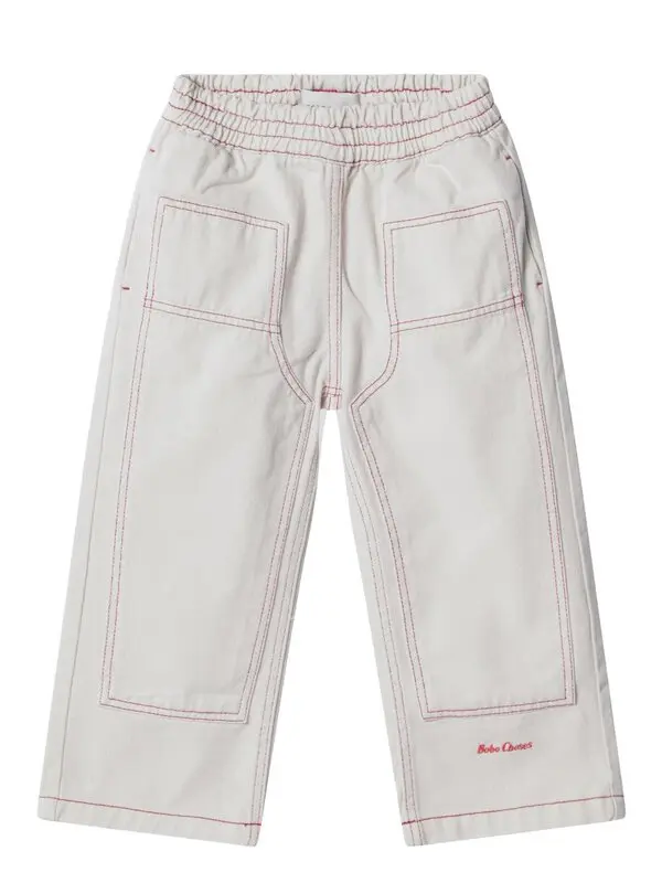 BOBO CHOSES Cotton Trousers - White