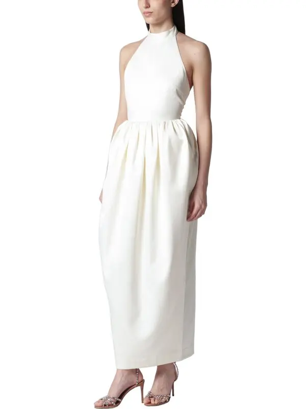 ROTATE BY BIRGER CHRISTENSEN Long Dress With Balloon Skirt - White