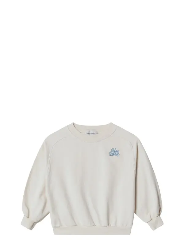 BOBO CHOSES Mélange Cotton Logo Sweatshirt - White
