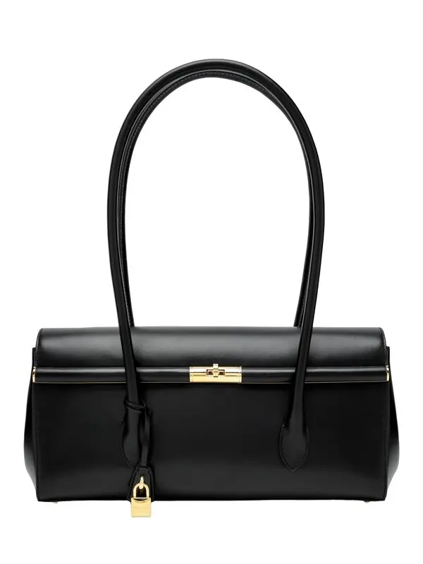 Dolce & Gabbana Marlene Shoulder Bag In Palmellato Calf Leather - Black