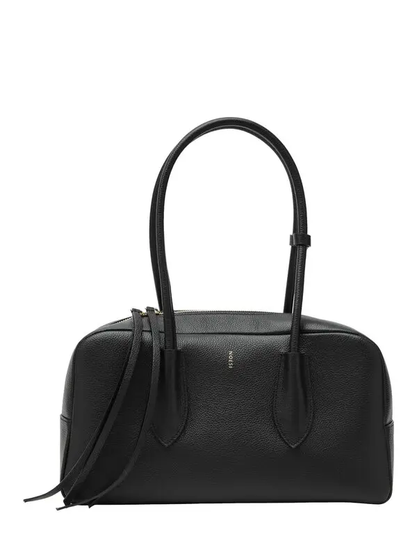 NOESI Betty Bag In Grained Leather - Black