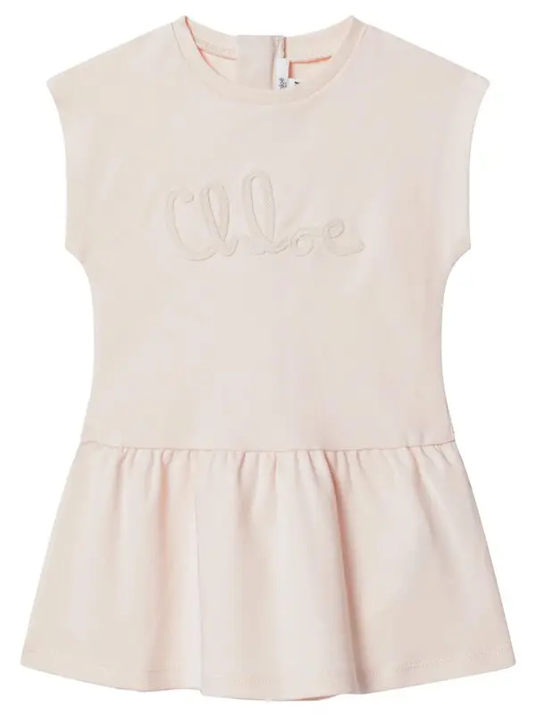 Chloé Dress With Logo Embroidery - Pink