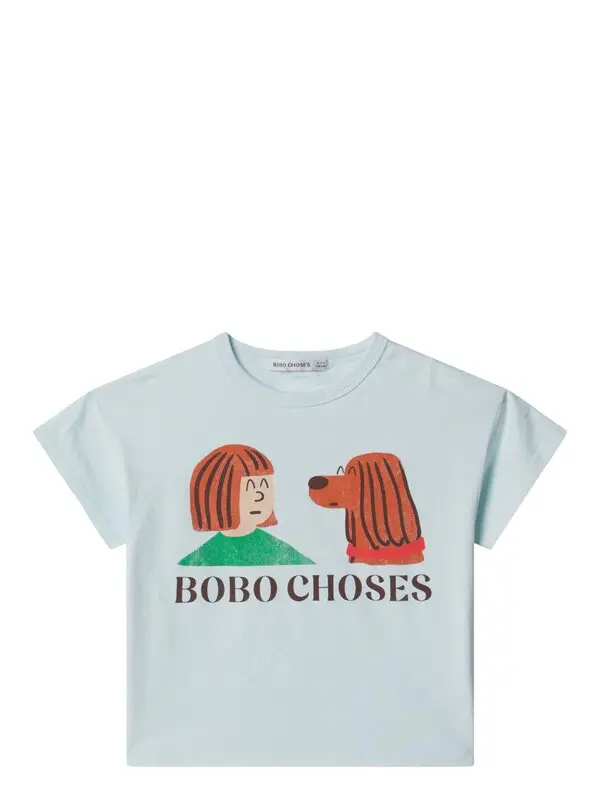 BOBO CHOSES Friends In A Pickle T-shirt - Light Blue