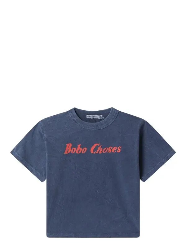 BOBO CHOSES Washed-effect T-shirt - Blue