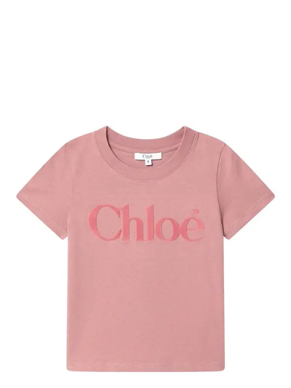 Chloé Cotton T-shirt With Logo - Pink
