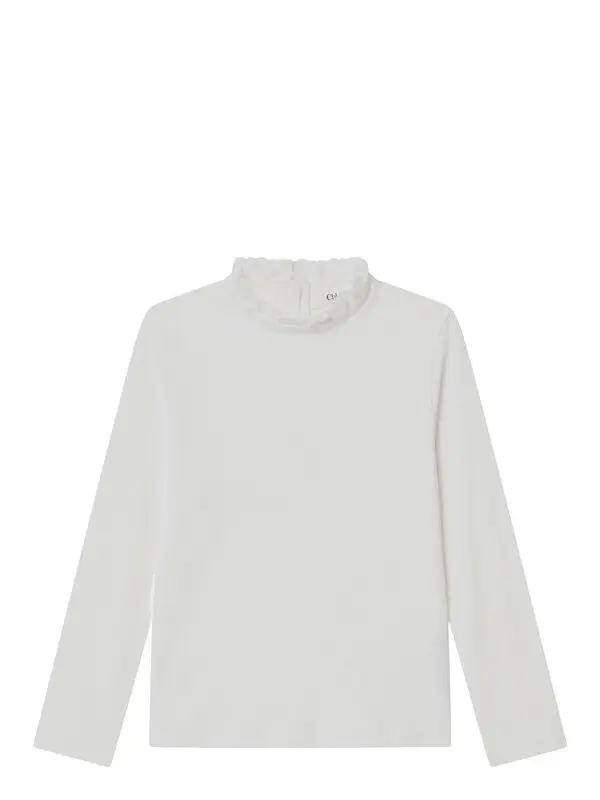 Chloé Top With High Neck And Ruffles - White